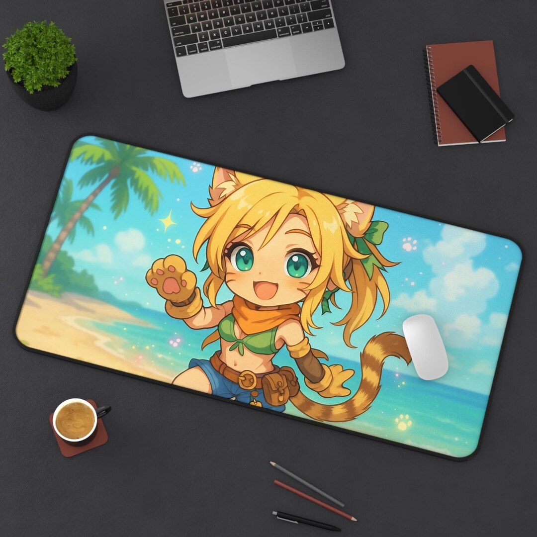 What If // Chibi Kitty // Rikku Playmat: Final Fantasy 10 - Etsy