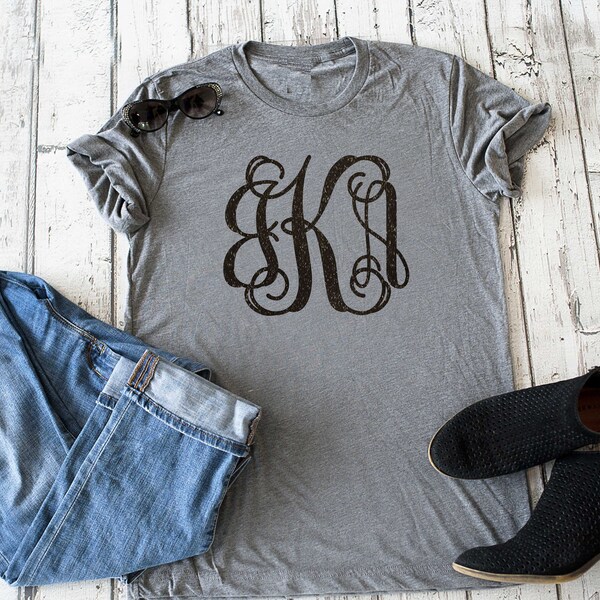 Monogram T Shirts - Etsy