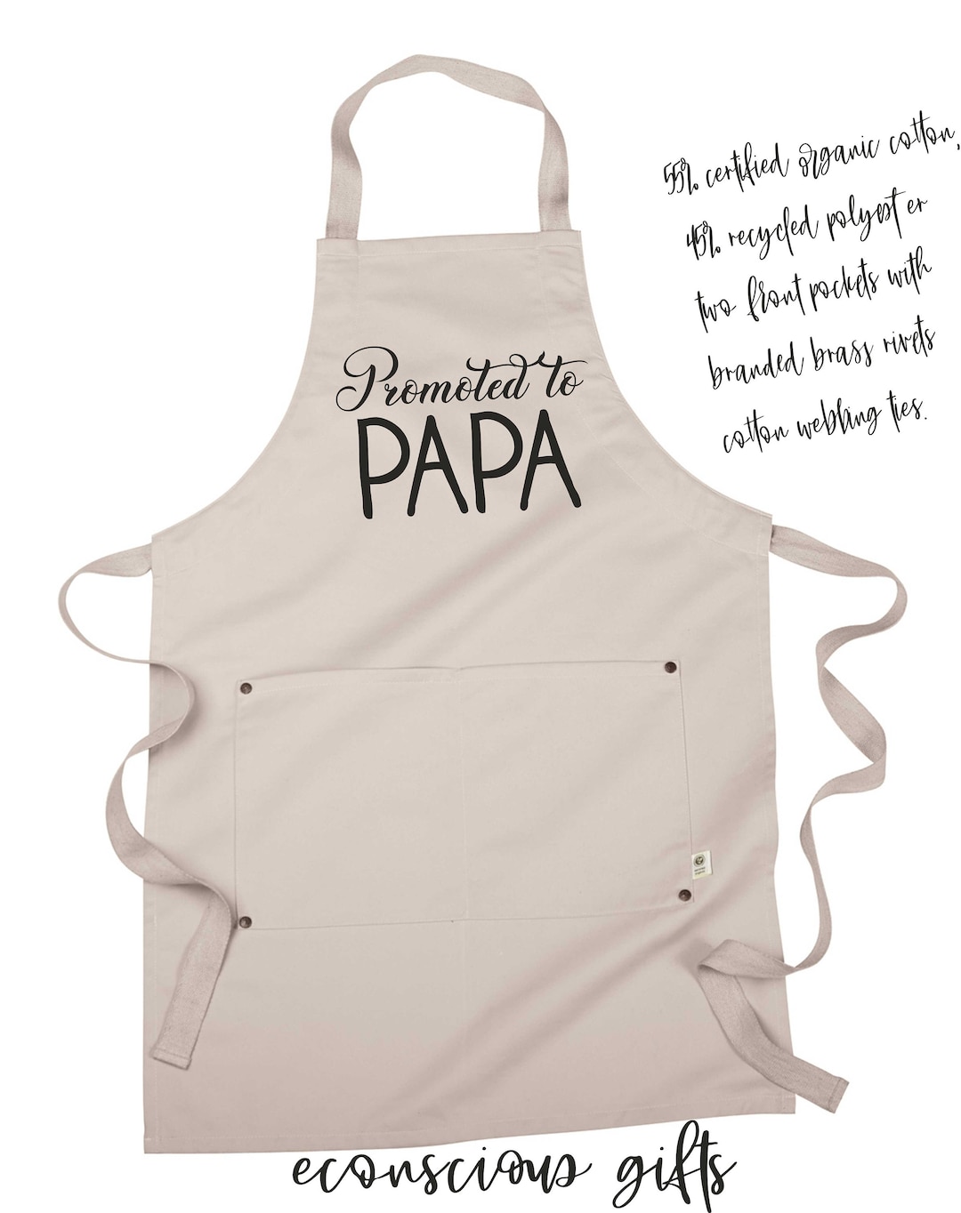 Promoted to Papa Apron – Funny Grandpa Gift, Unique Grandfather Present, Maternity Announcement ...