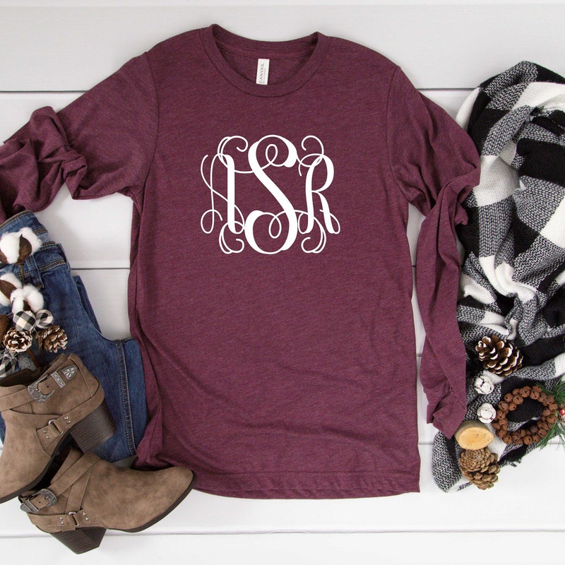 Monogram Tshirts - Etsy