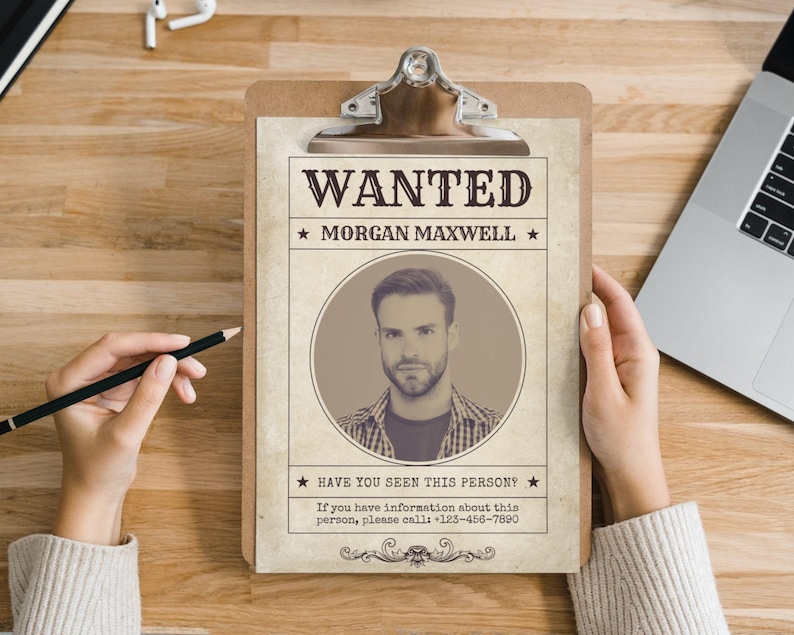 10 Digital Wanted Posters, Western Cowboy Rodeo Vibes With Old Paper ...
