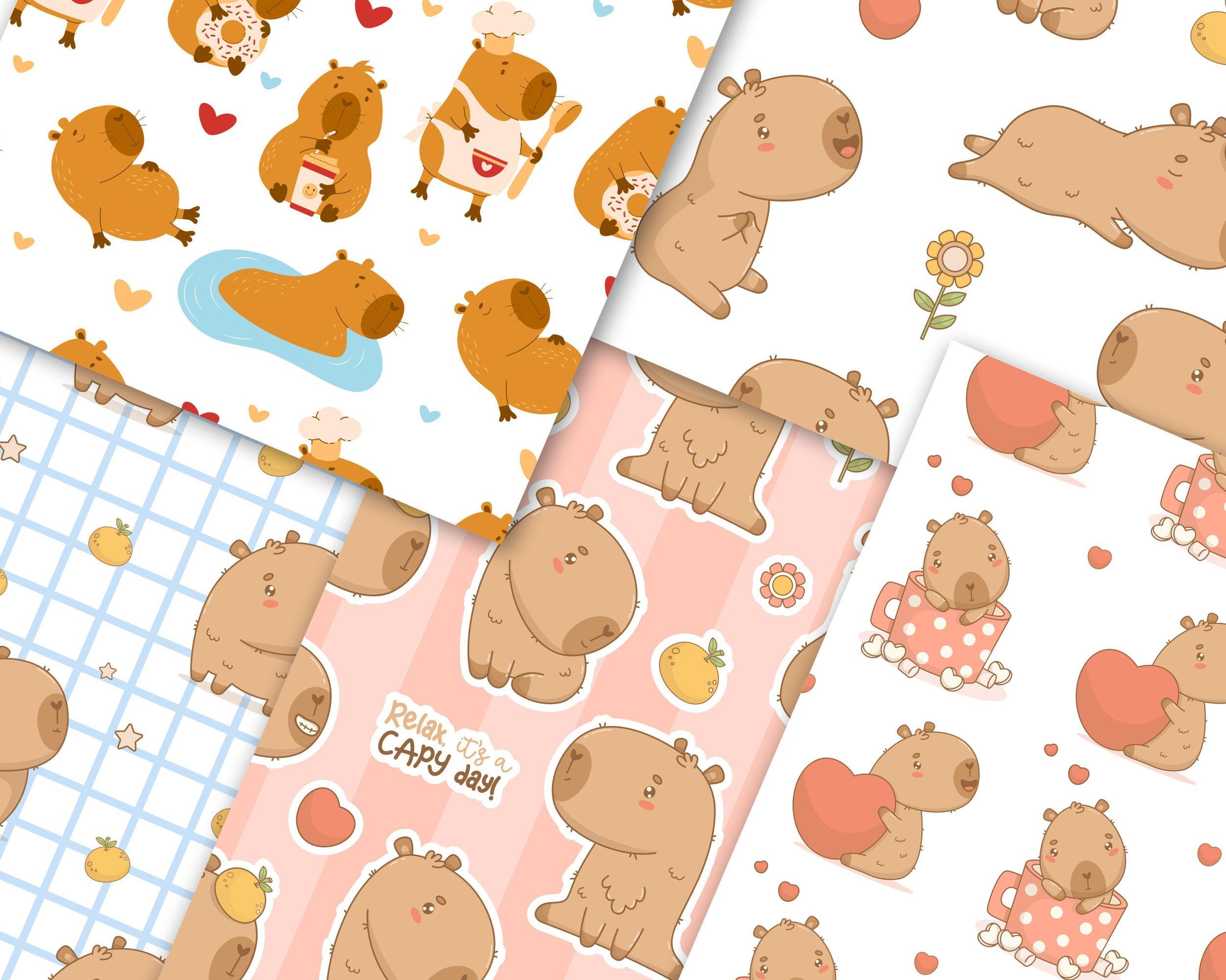 Kawaii Capybara Digital Paper Pack: Seamless Patterns (12" X 12") - Etsy