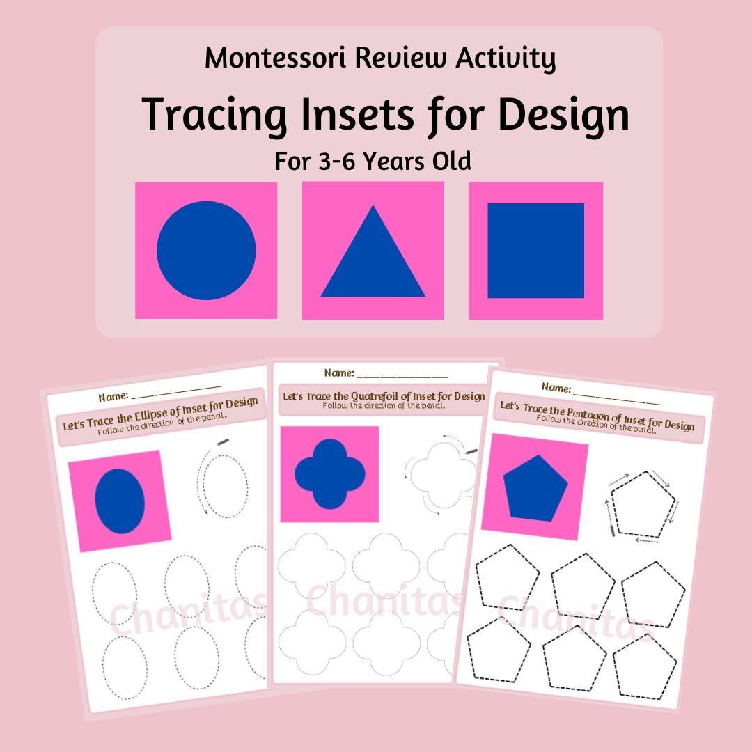 Montessori Insets for Design Tracing Worksheets | Fine Motor ...