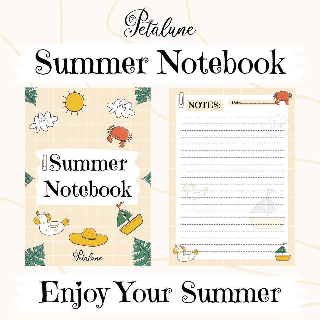 Printable Summer Vacation Journal – 30-page PDF Notebook to Capture ...