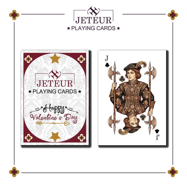 Luxury Vintage Valentine Playing Cards Digital PNG Set | 54 Cards Full ...