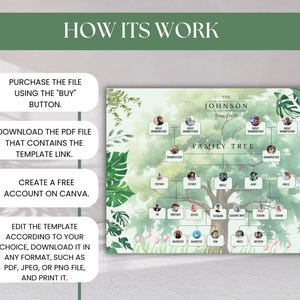 Editable Family Tree Chart Template: Genealogy Pedigree (digital ...