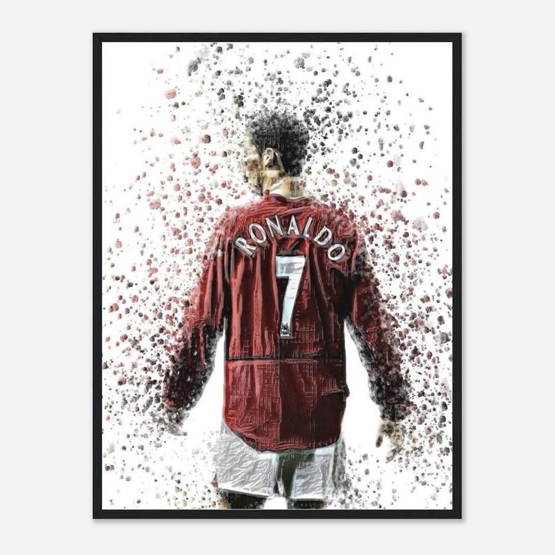 Cristiano Ronaldo Print, Manchester United Poster, Football Print ...