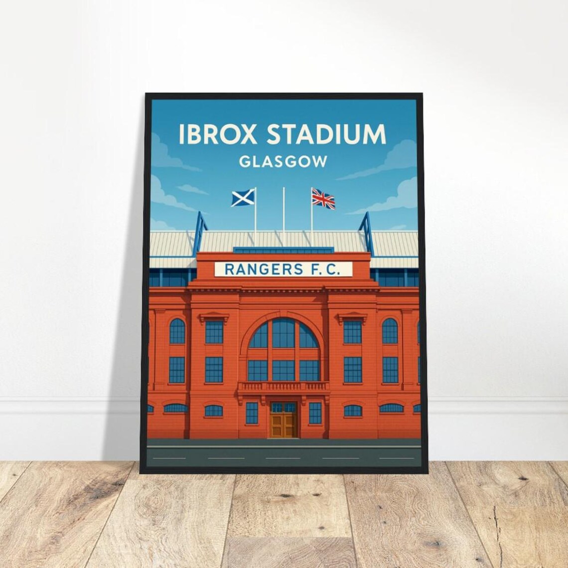 Ibrox Stadium Print, Rangers Inspired Poster, Football Stadium Prints ...