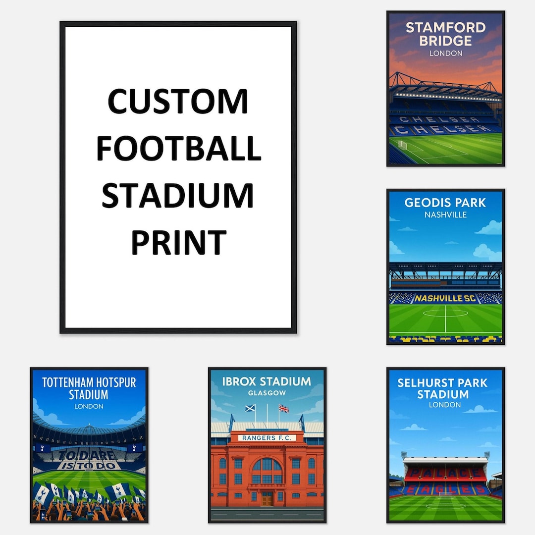 Custom Football Stadium Print, Football Stadium Prints, Football Art ...