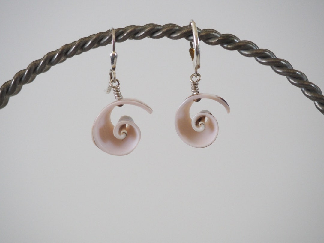 Spiral Shell Earrings, Mother of Pearl Soft Pink - Etsy
