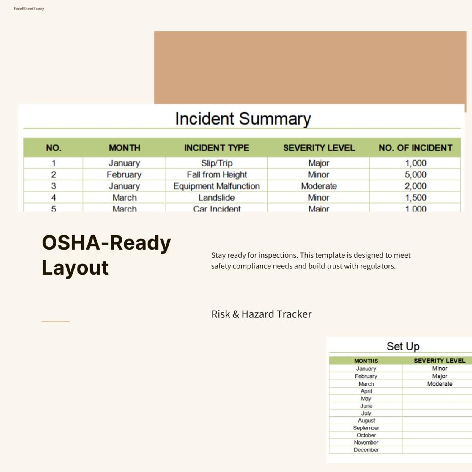 Workplace Safety Dashboard: Excel & Google Sheets HSE Tracker - Etsy
