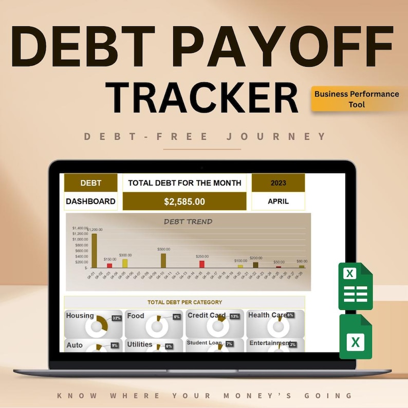 Debt Payoff Dashboard: Excel & Google Sheets Debt Tracker (digital ...