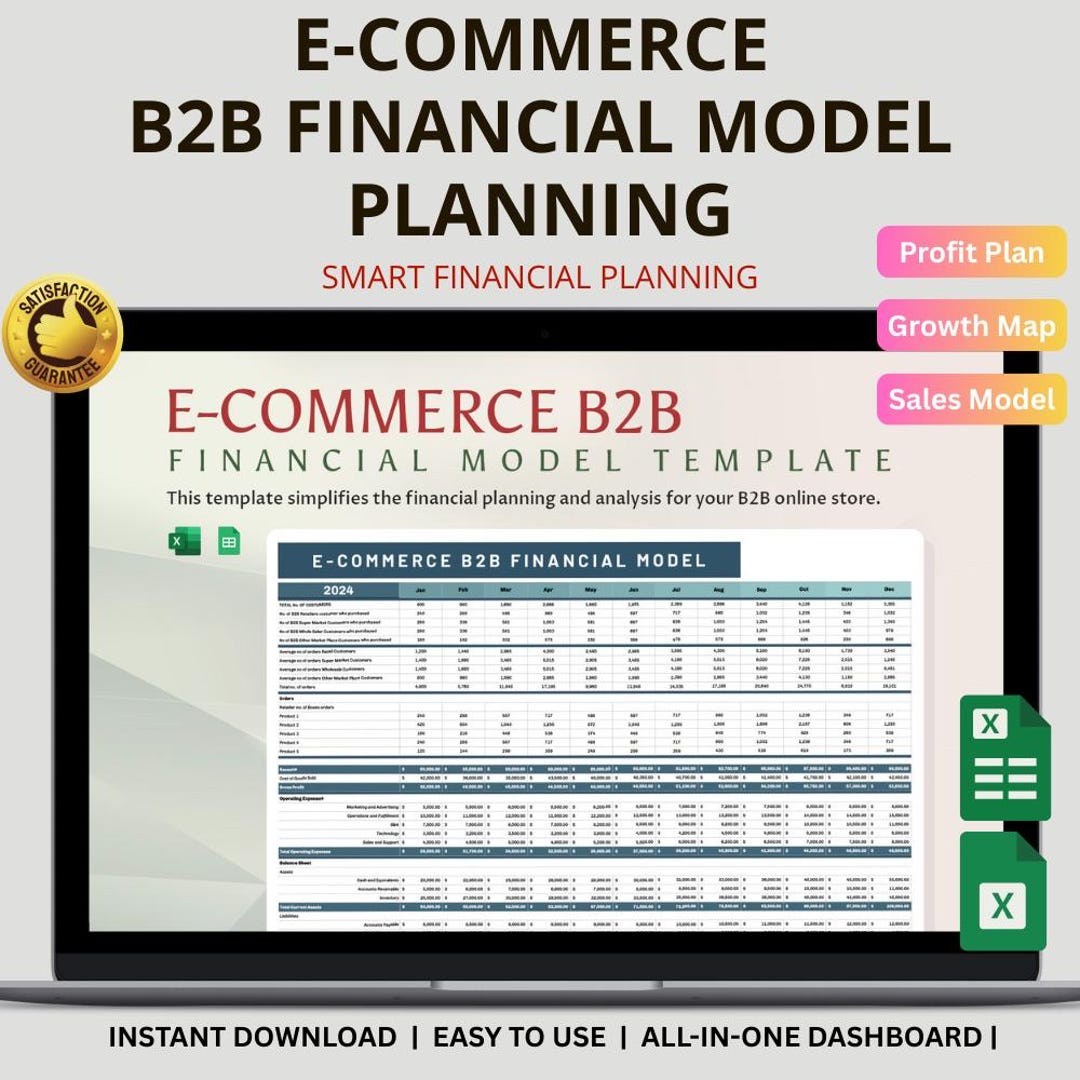 E-commerce B2B Financial Model Template Excel & Google Sheets: Forecast ...