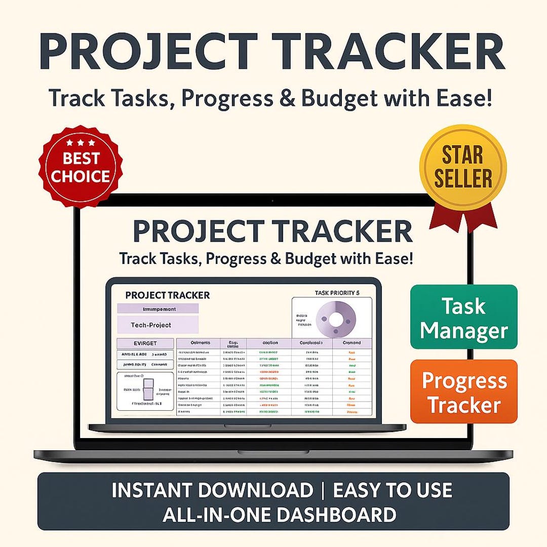 Project Tracker Template Excel & Google Sheets | Task Management ...