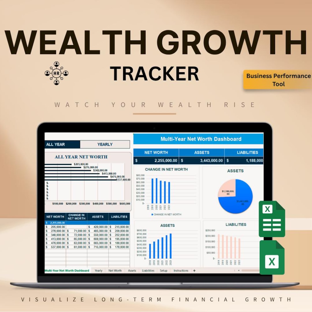 Net Worth Dashboard: Excel & Google Sheets Wealth Tracker - Etsy