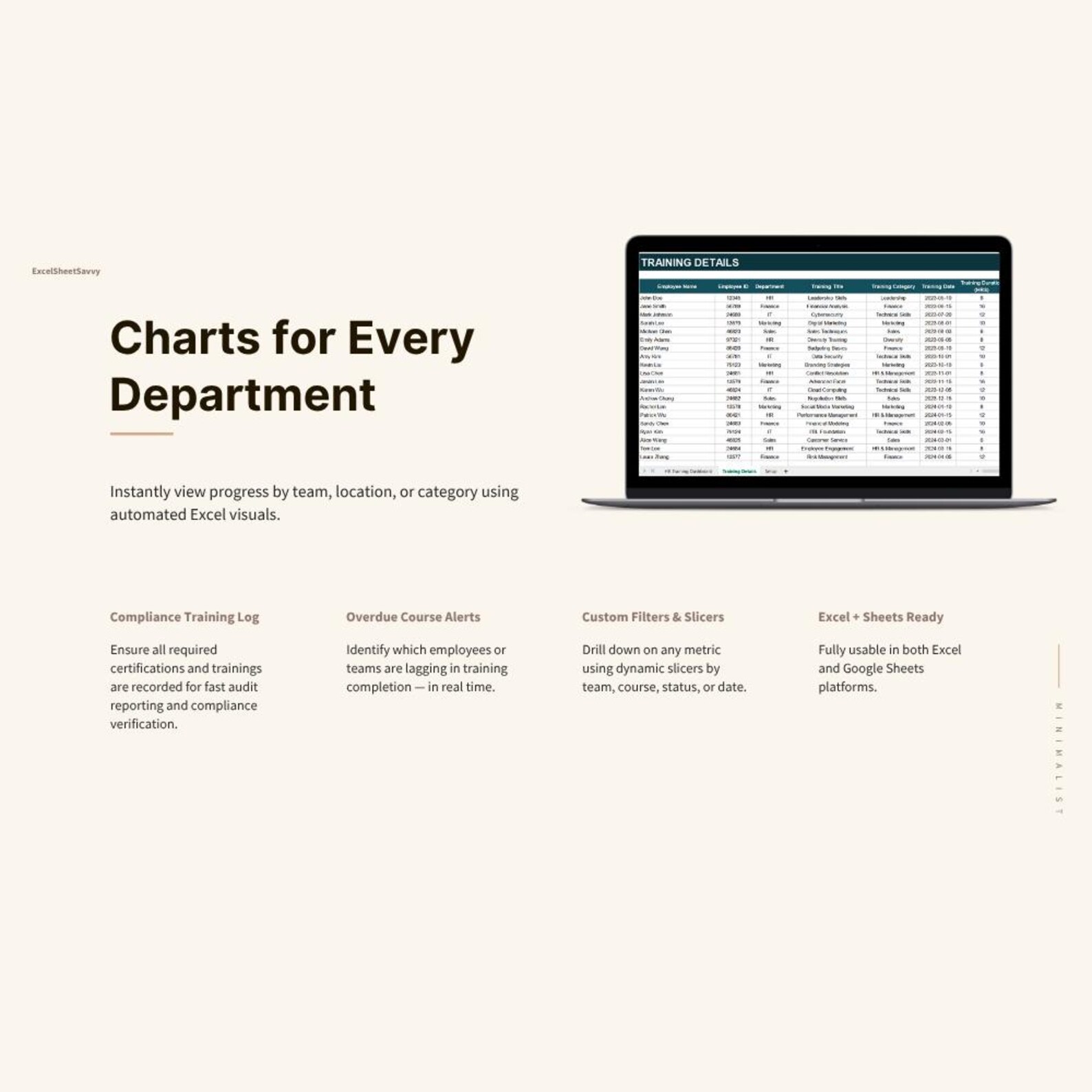 HR Training Dashboard Template: Employee Skills Tracker (excel & Google ...