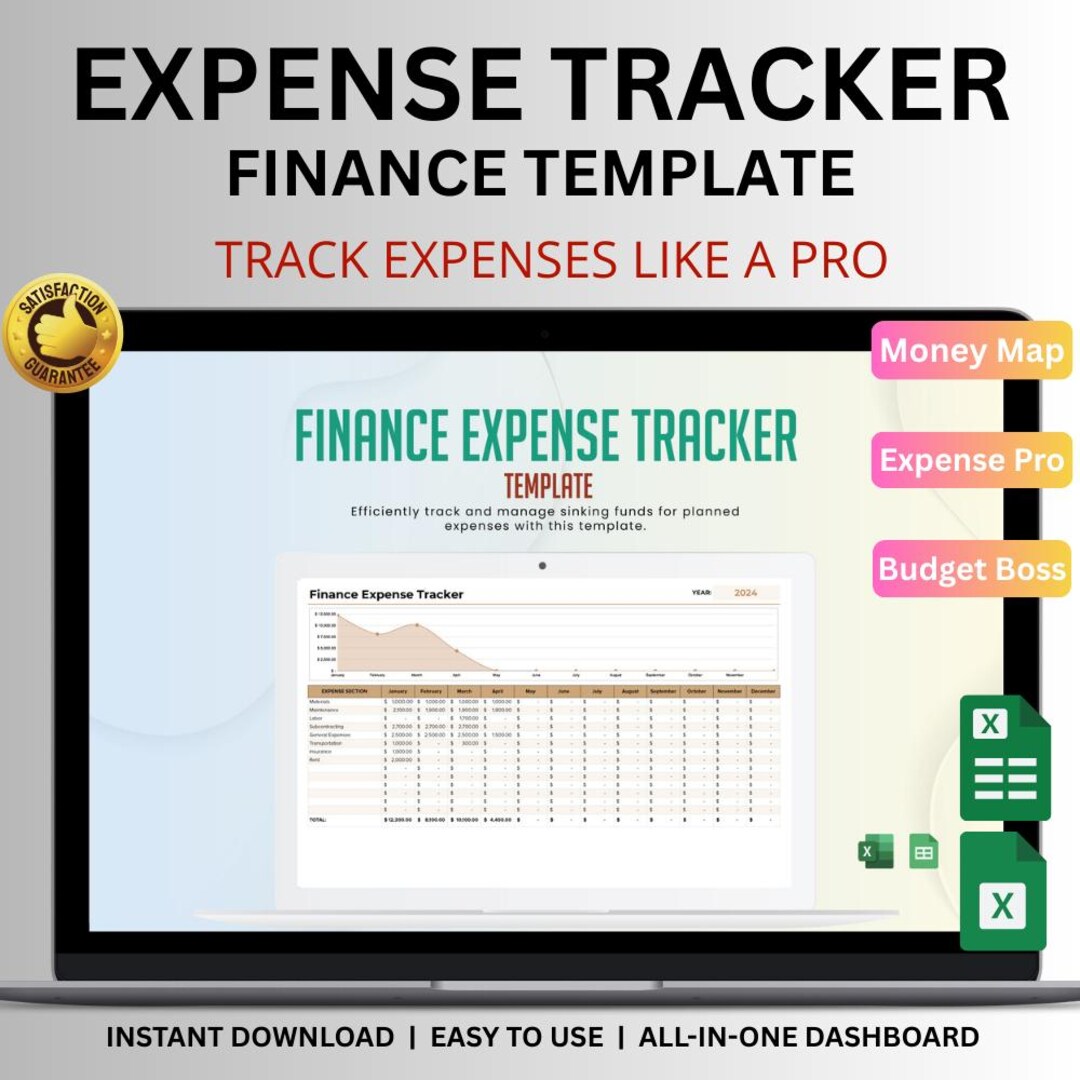 Expense Tracker Template Excel & Google Sheets | Business Budget ...