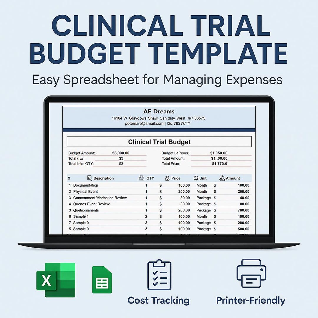 Clinical Trial Budget Template Excel & Google Sheets | Research Finance ...