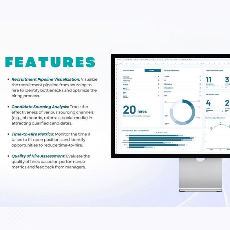 HR Recruitment Dashboard Excel & Google Sheets: Track Applicants and ...