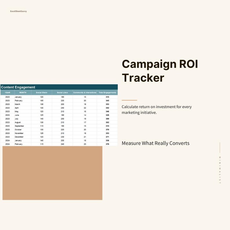Marketing KPI Dashboard: Excel & Google Sheets Campaign Tracker - Etsy