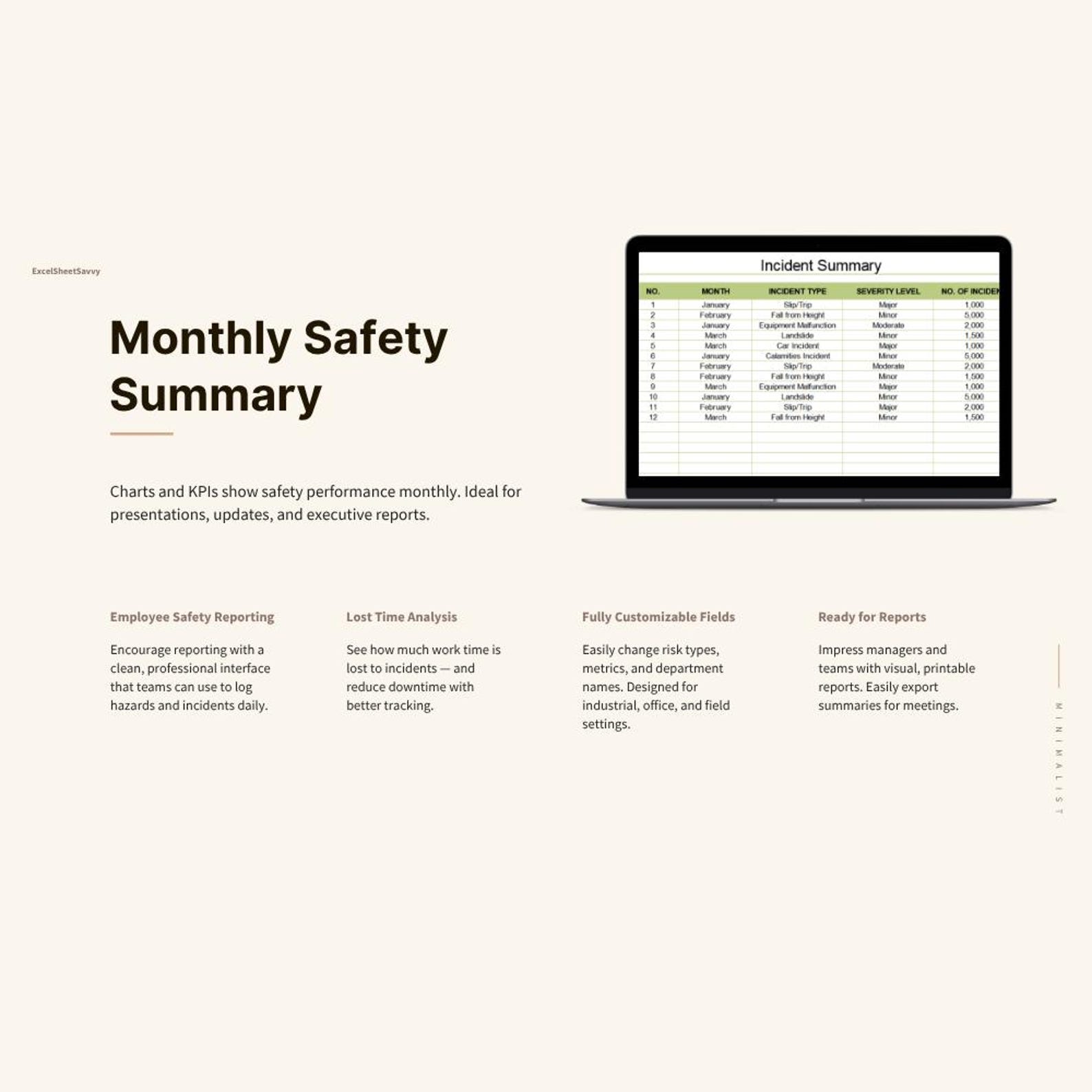 Workplace Safety Dashboard: Excel & Google Sheets HSE Tracker - Etsy
