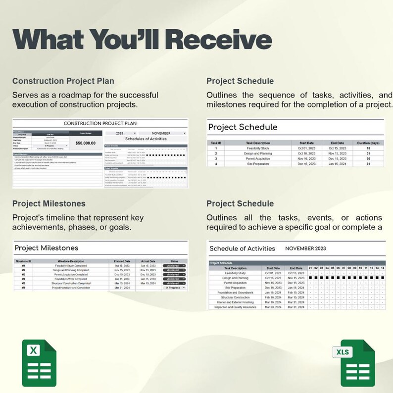 Construction Project Planner Excel | Contractor Timeline & Budget ...