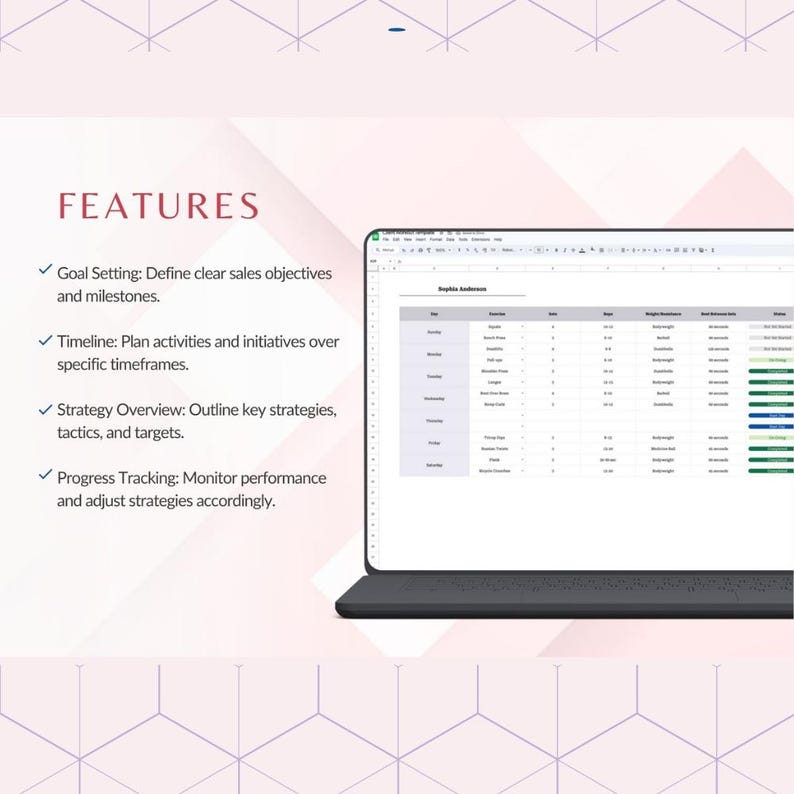 Personal Trainer Client Workout Tracker: Excel & Google Sheets Template ...