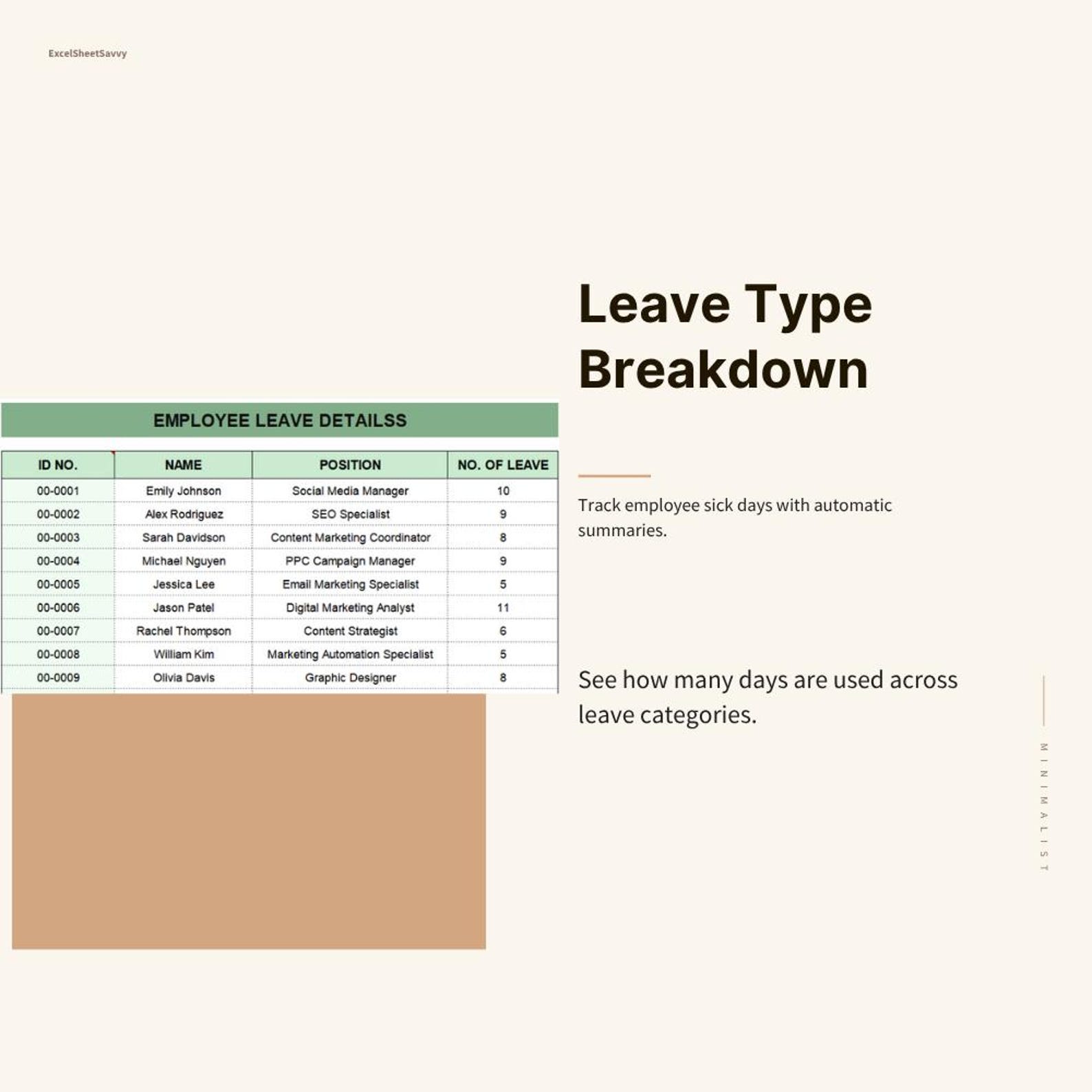 Employee Leave Tracker Dashboard: Excel & Google Sheets HR System - Etsy