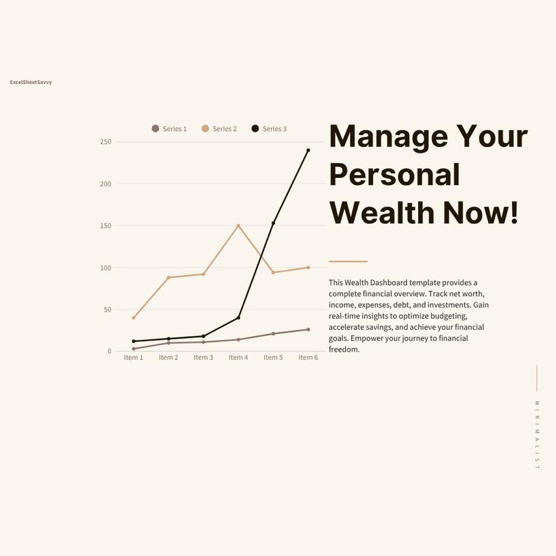 Wealth Dashboard Excel Template | Personal Finance Tracker | Budget ...