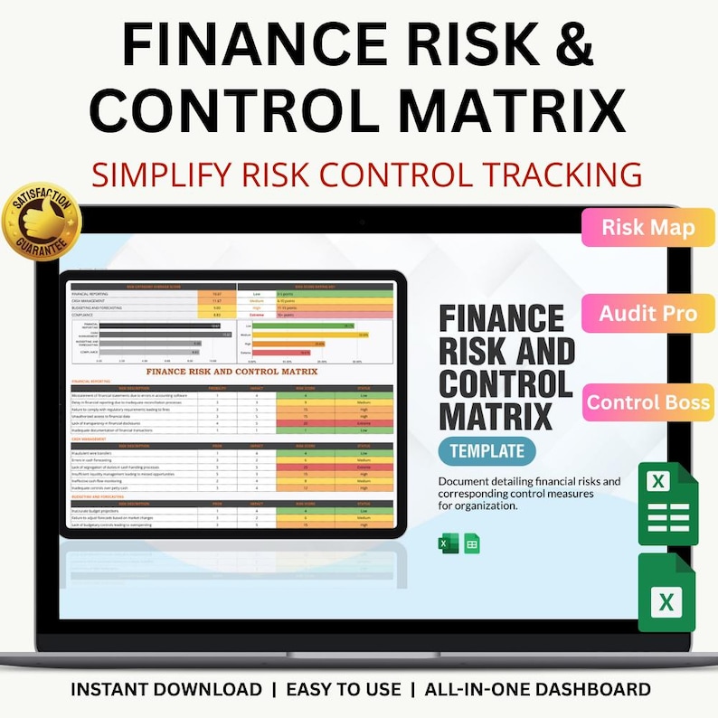 Risk & Control Matrix Template Excel and Google Sheets | Finance ...