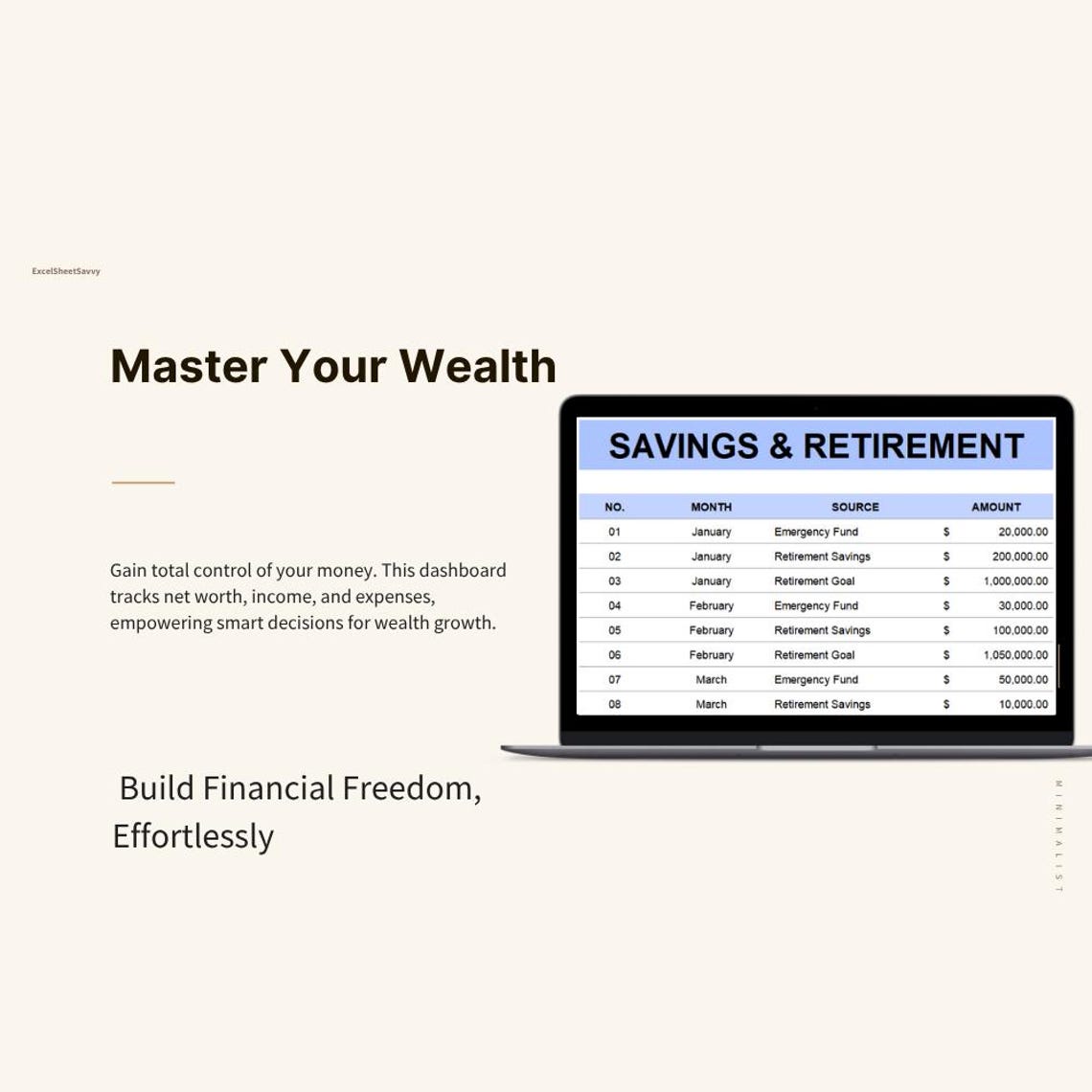 Wealth Dashboard Excel Template | Personal Finance Tracker | Budget ...