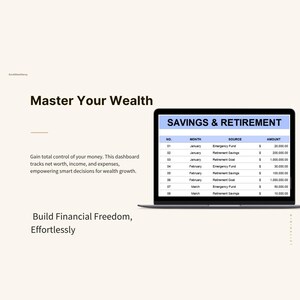 Wealth Dashboard Excel Template | Personal Finance Tracker | Budget ...