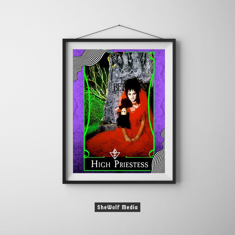 Beetlejuice Inspired Lydia Tarot Card the High Priestess - Etsy