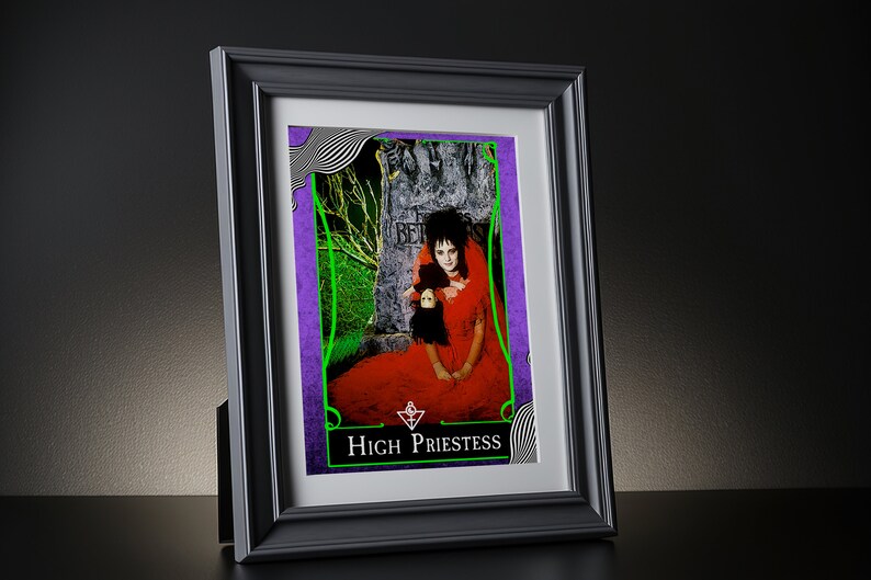 Beetlejuice Inspired Lydia Tarot Card the High Priestess - Etsy