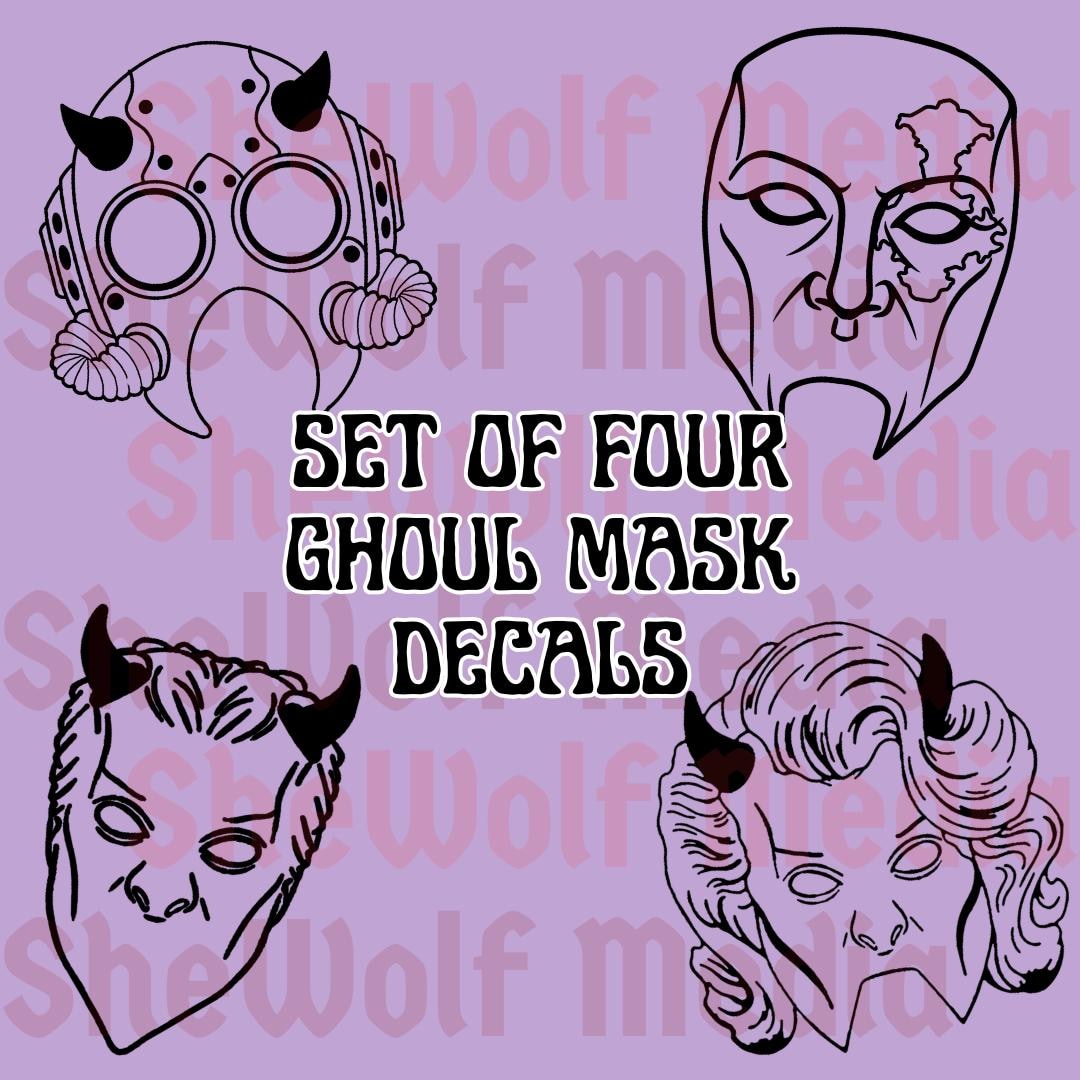 Set of 4 Nameless Ghoul Masks | Ghost Inspired Vinyl Sticker Decal - Etsy