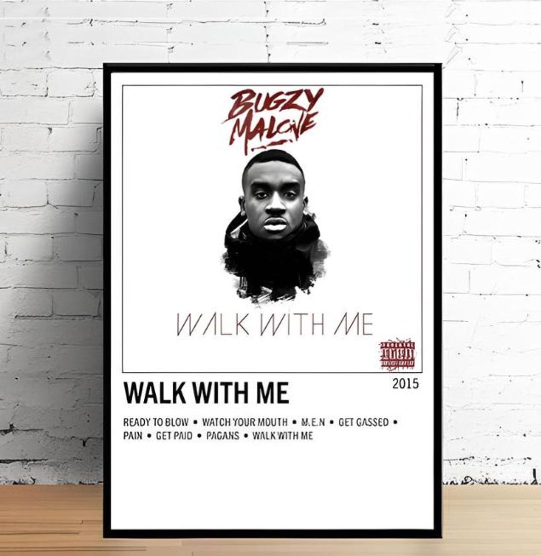 Bugzy Malone Walk With Me Poster | Minimalist UK Rap Album Art | Track ...