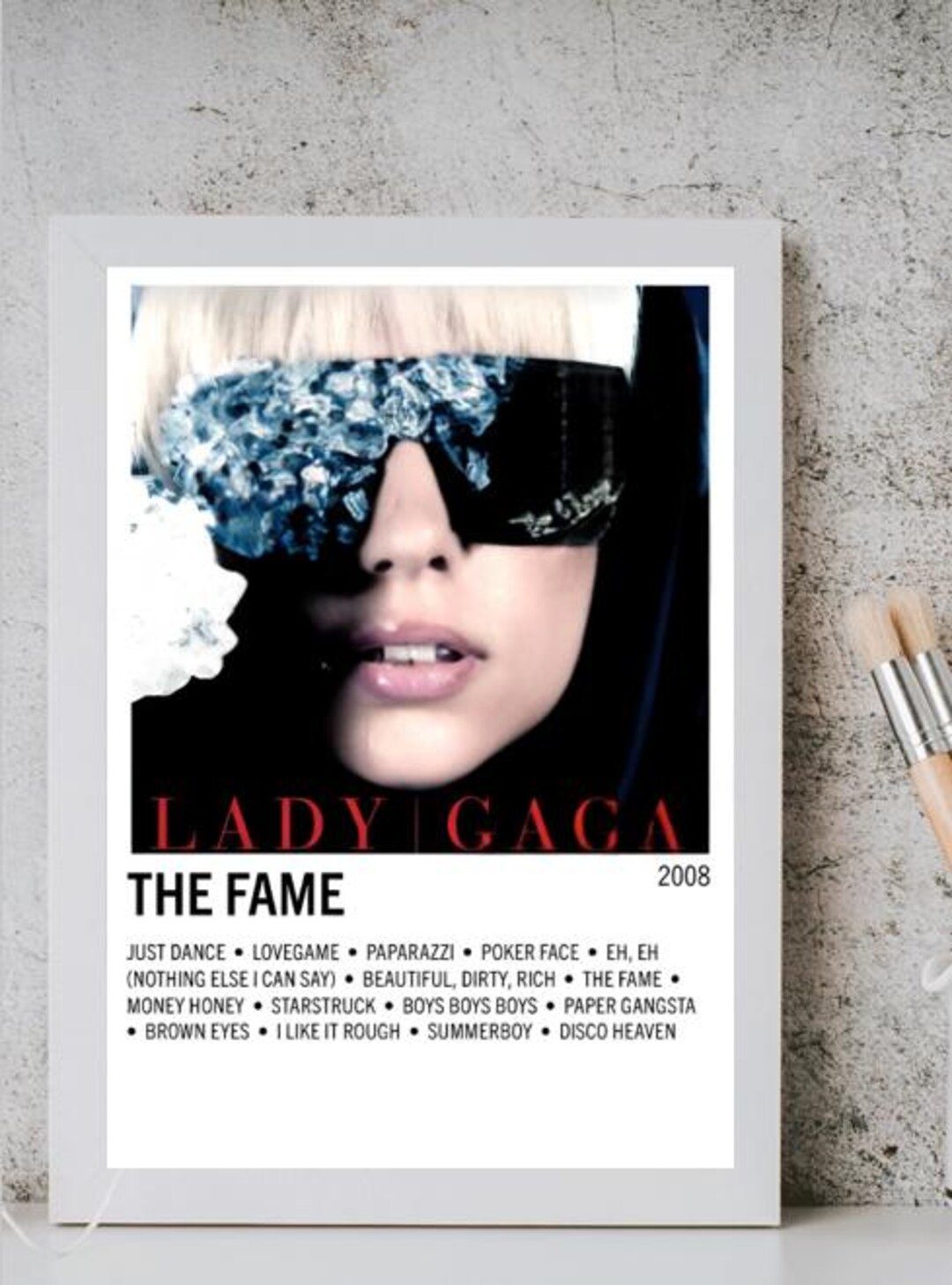 Lady Gaga the Fame: Minimalist Album Art Mini Print (digital Download ...