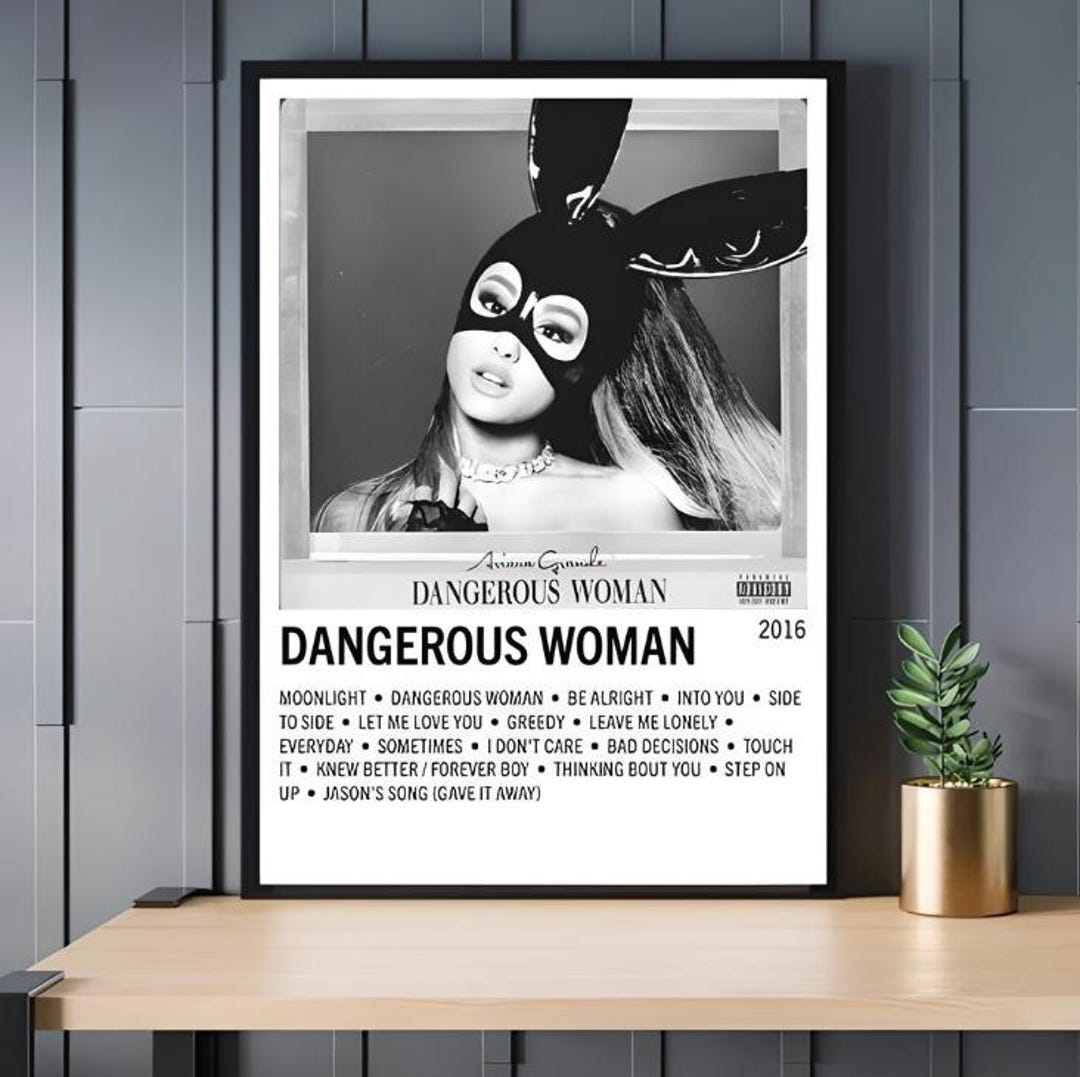Ariana Grande Dangerous Woman Album Art Poster: Minimalist Music Print ...