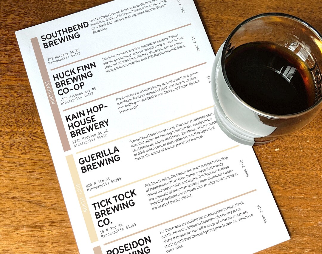 Brewery Tour Guide, Customized for You Printable - Etsy