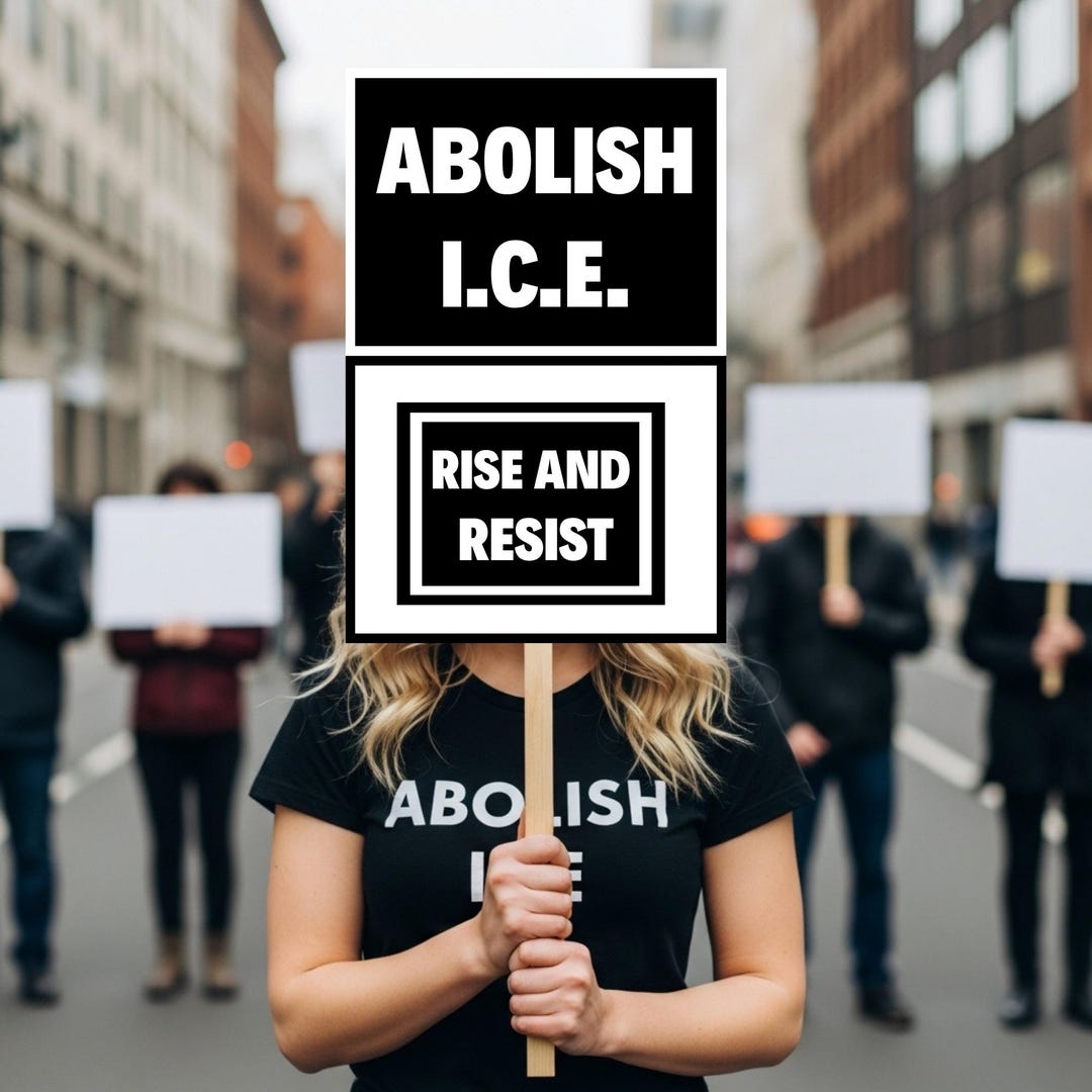 Abolish ICE Protest Sign 18"x24", Anti-trump Resistance, Political ...