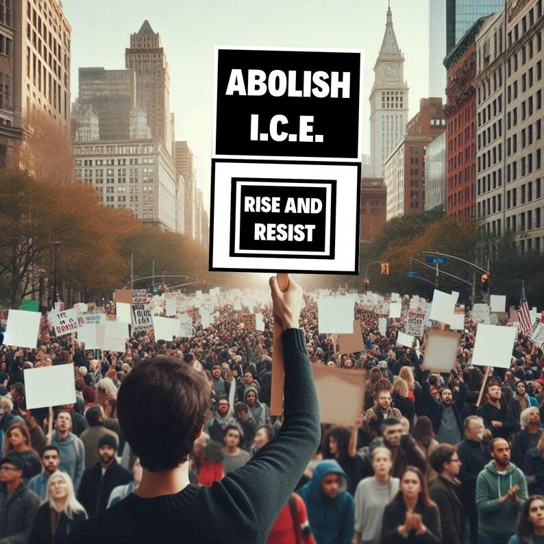Abolish ICE Protest Sign 18"x24", Anti-trump Resistance, Political ...