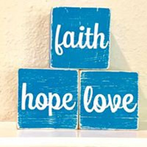 Faith Hope Love wood blocks | Etsy