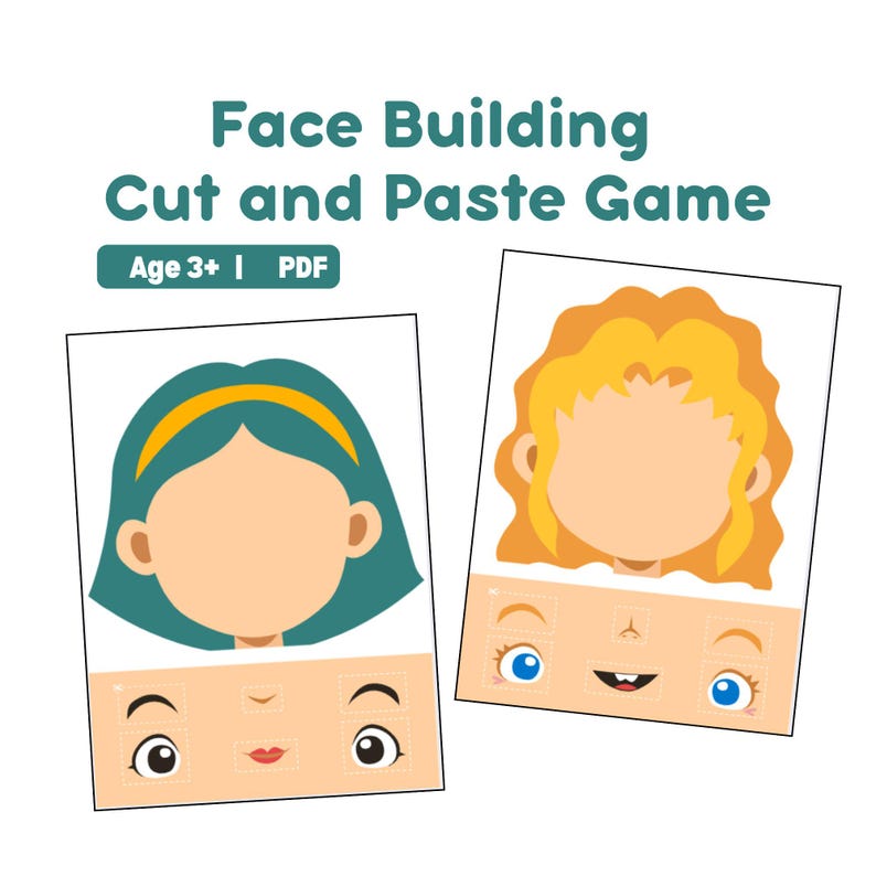 Build a Face Cutting Game | Face Parts Cut and Match Activity ...