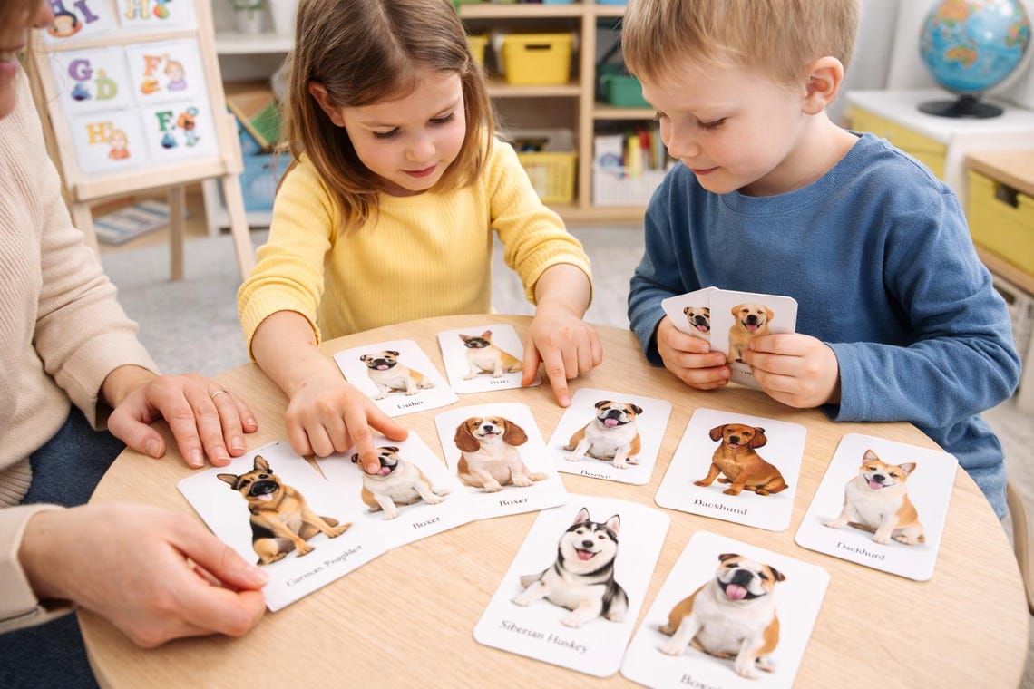 Dog Breeds Flashcards for Kids | Printable Montessori Learning Cards - Etsy