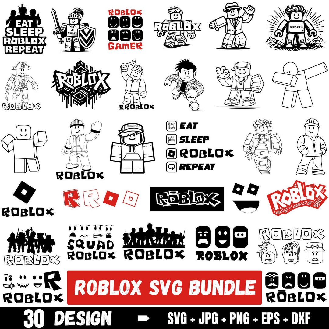 Roblox SVG Bundle: Gaming Clipart, Cricut Cut Files (digital Download ...