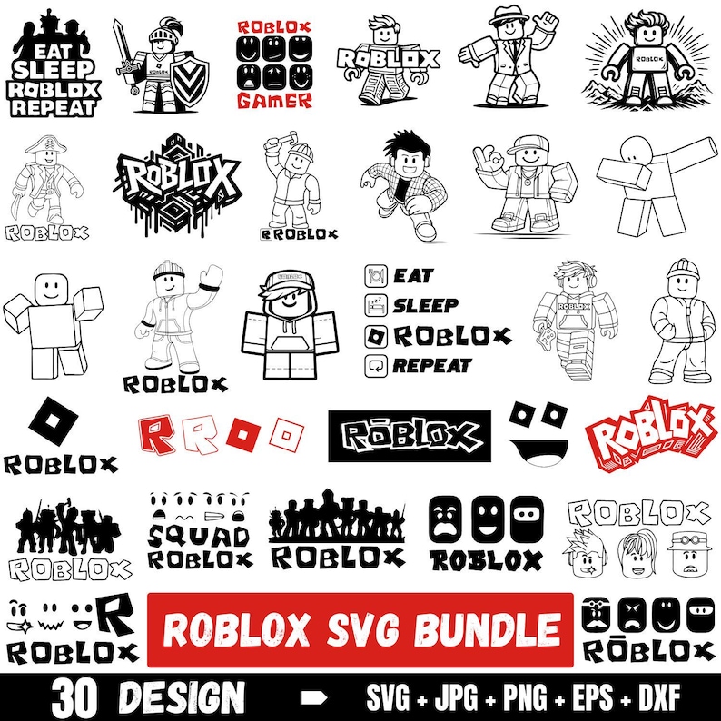 Roblox SVG Bundle: Gaming Clipart, Cricut Cut Files (digital Download ...
