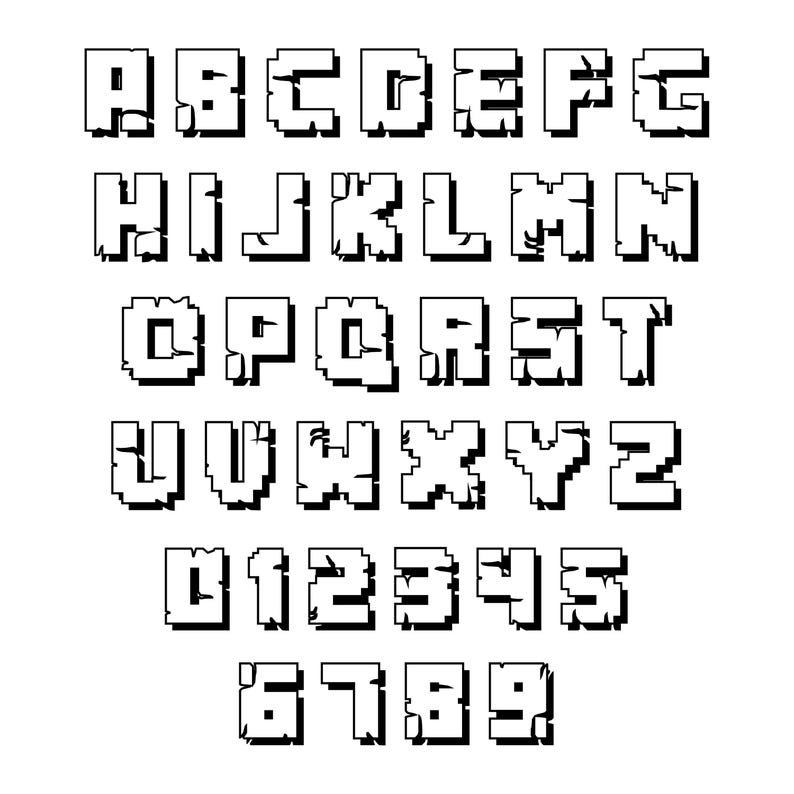 06 Minecraft Font Svg Bundle, Minecraft Alphabet, Minecraft Gamer, Gift ...