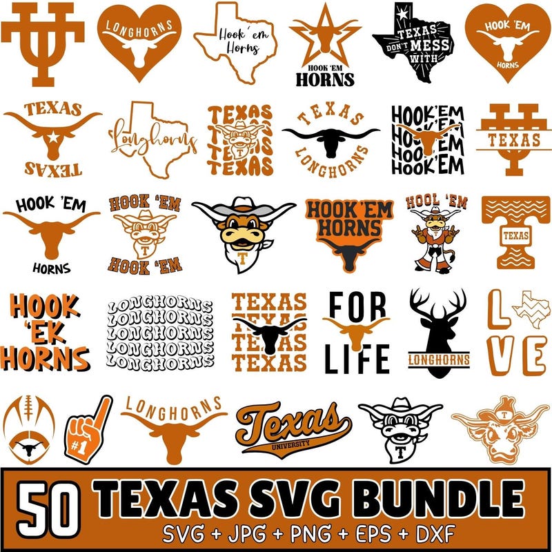 University Texas Logo - Etsy