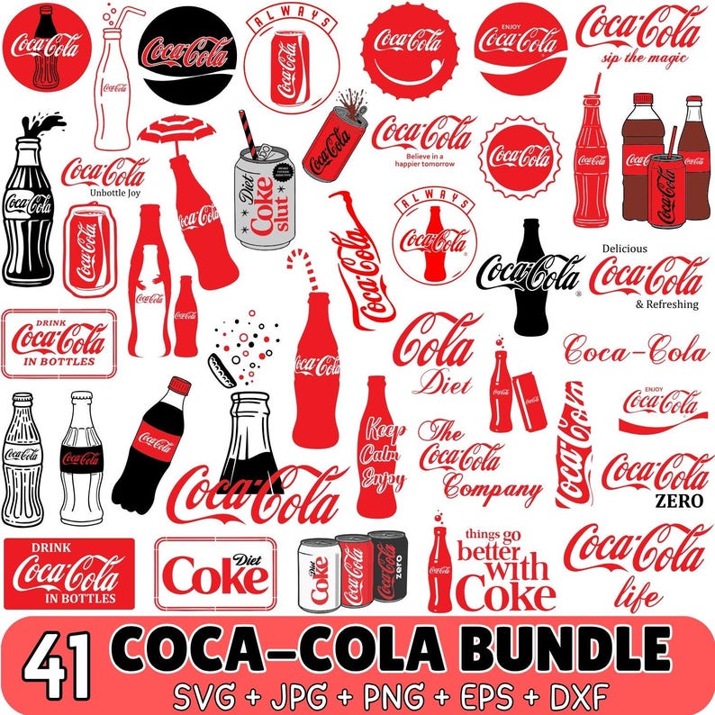 Coca-cola SVG Bundle: Coke Art, Stickers, Cut Files (digital Download ...
