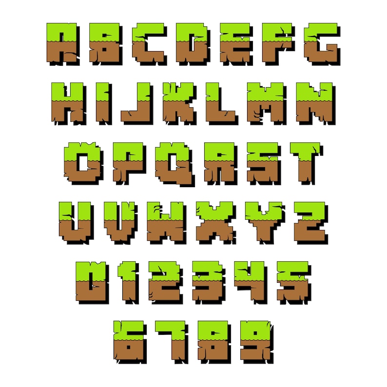 06 Minecraft Font Svg Bundle, Minecraft Alphabet, Minecraft Gamer, Gift ...